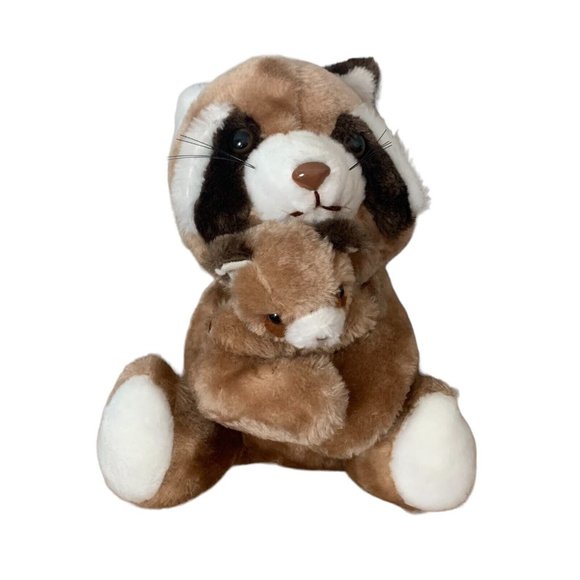 California Stuffed Toys | Toys | Vintage Mama Raccoon Baby Plush ...